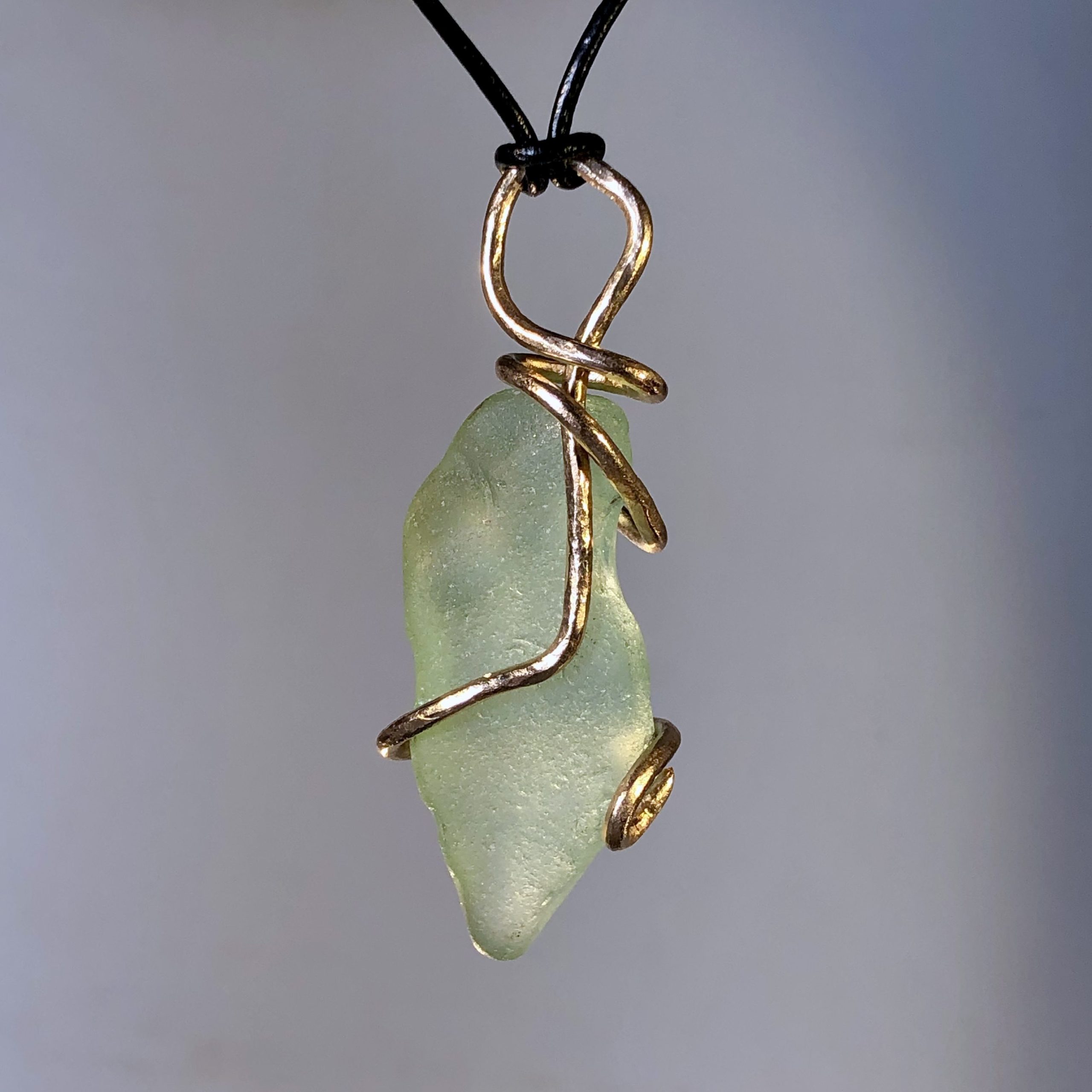 Long Sea Foam Pacifica Sea Glass Pendant - Pacifica Sea Glass