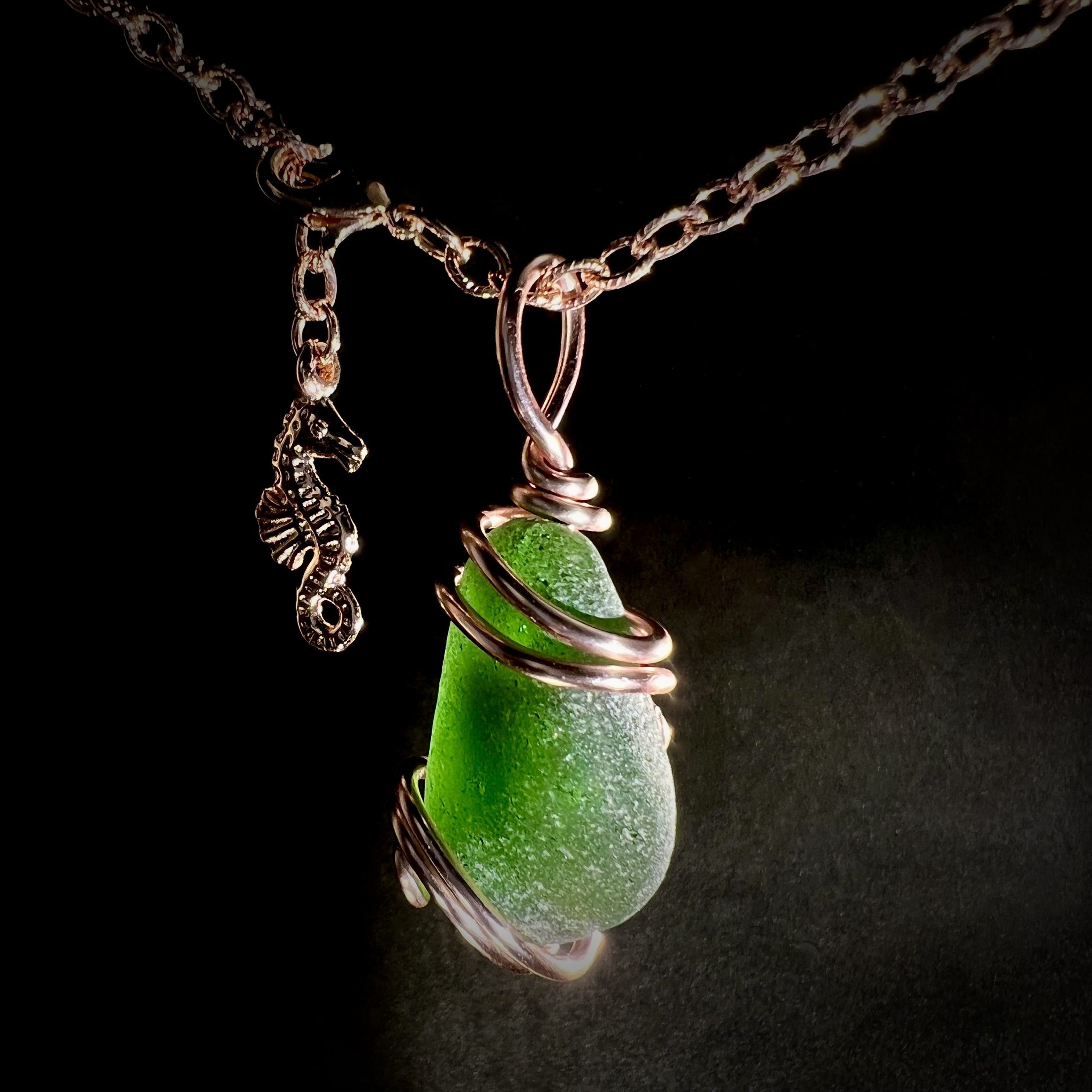 Emerald Green Sea Glass Pendant - Pacifica Sea Glass