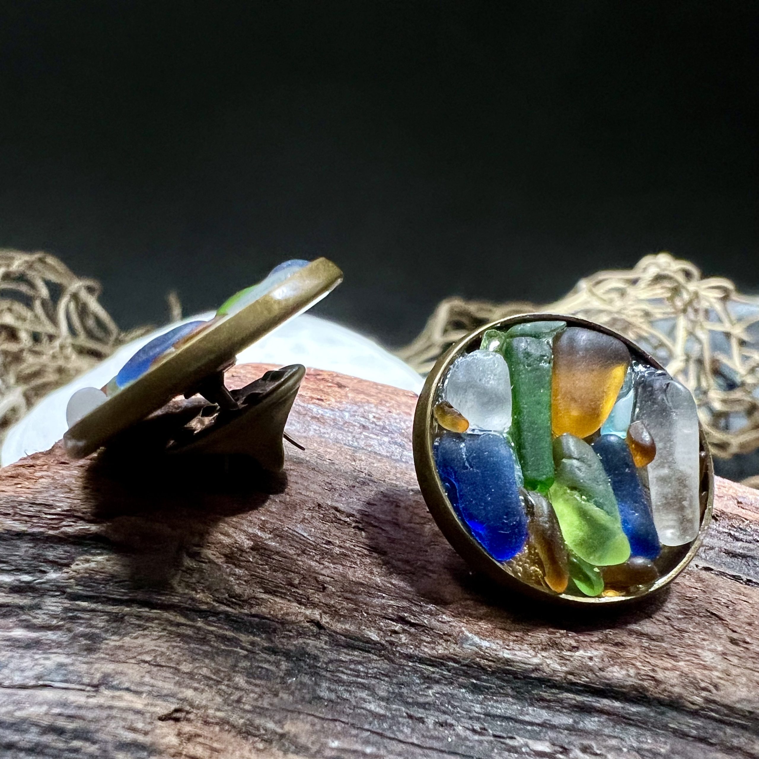 Sea Glass Mosaic Pin - Pacifica Sea Glass